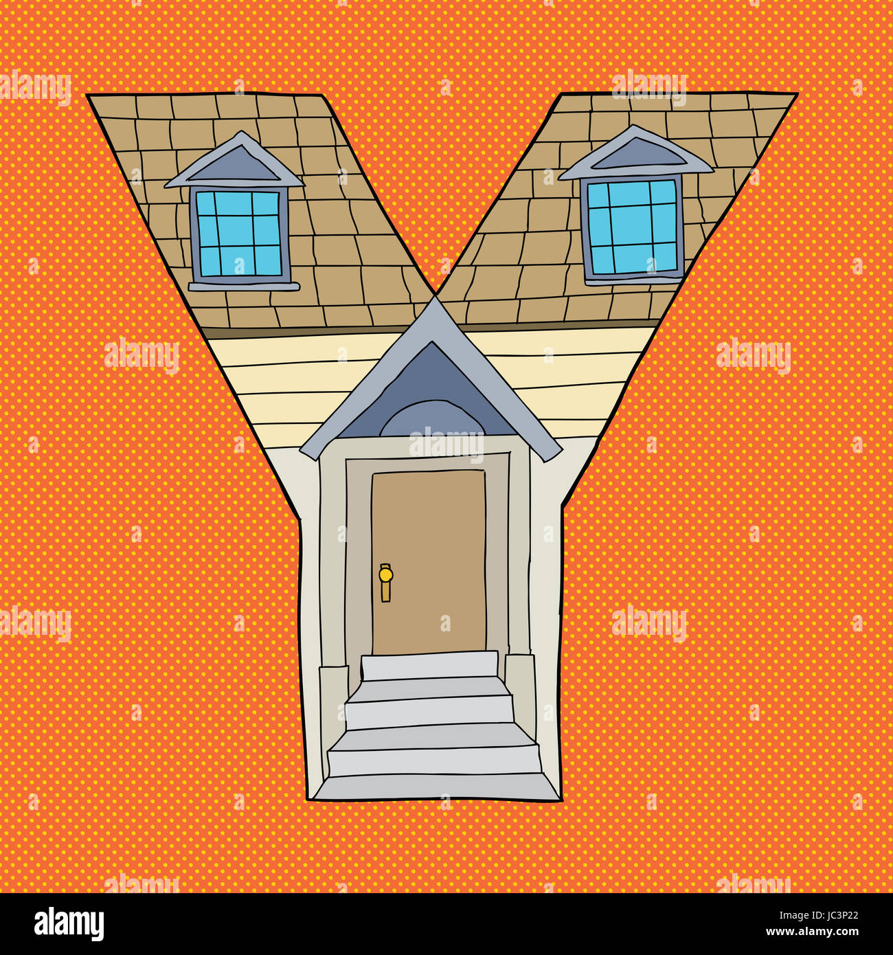 Letter Y in the shape of a modern house Stock Photo - Alamy