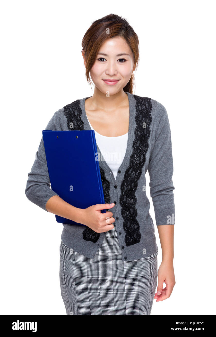 Business secretary with clipboard Stock Photo - Alamy