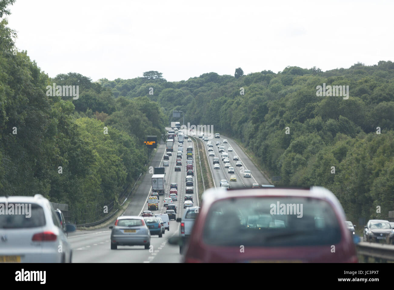 Motorway traffic M3 UK Stock Photo - Alamy