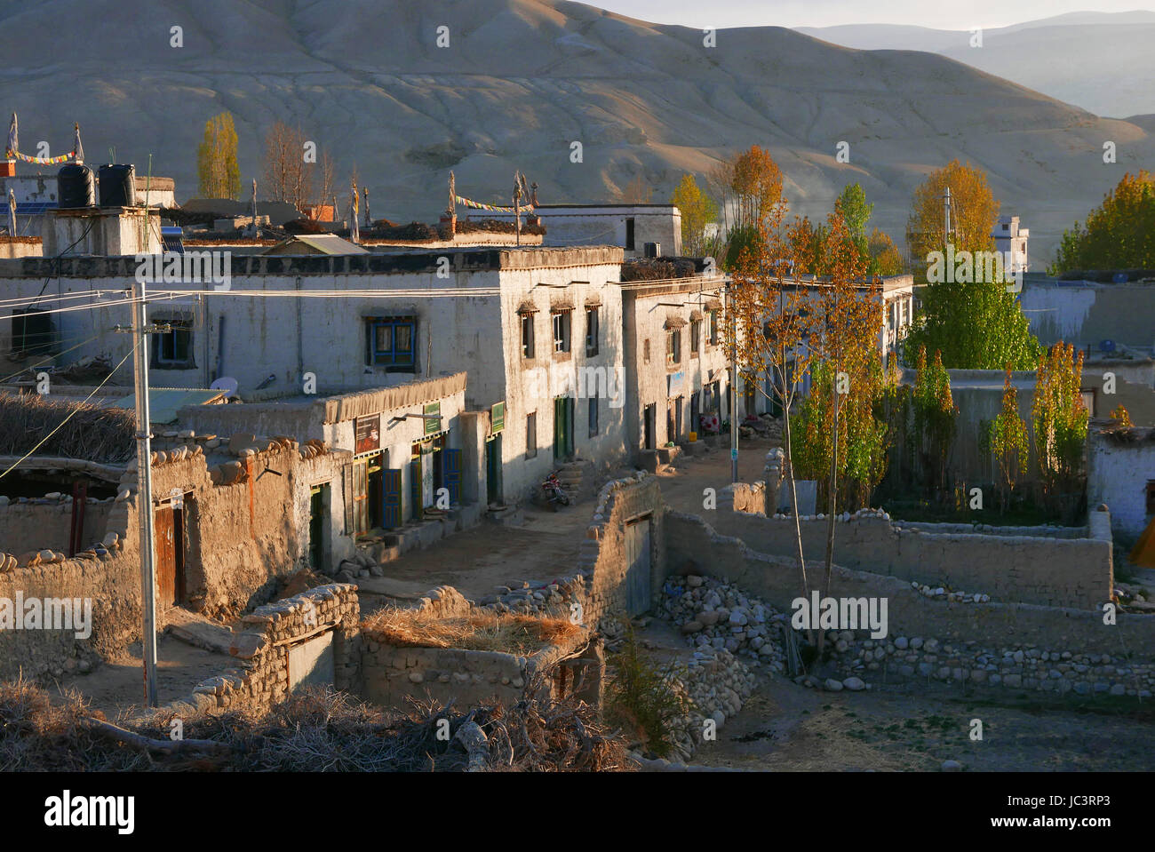 Lo Manthang,Mustang in Nepal at dawn here is held the Tiji festival ...