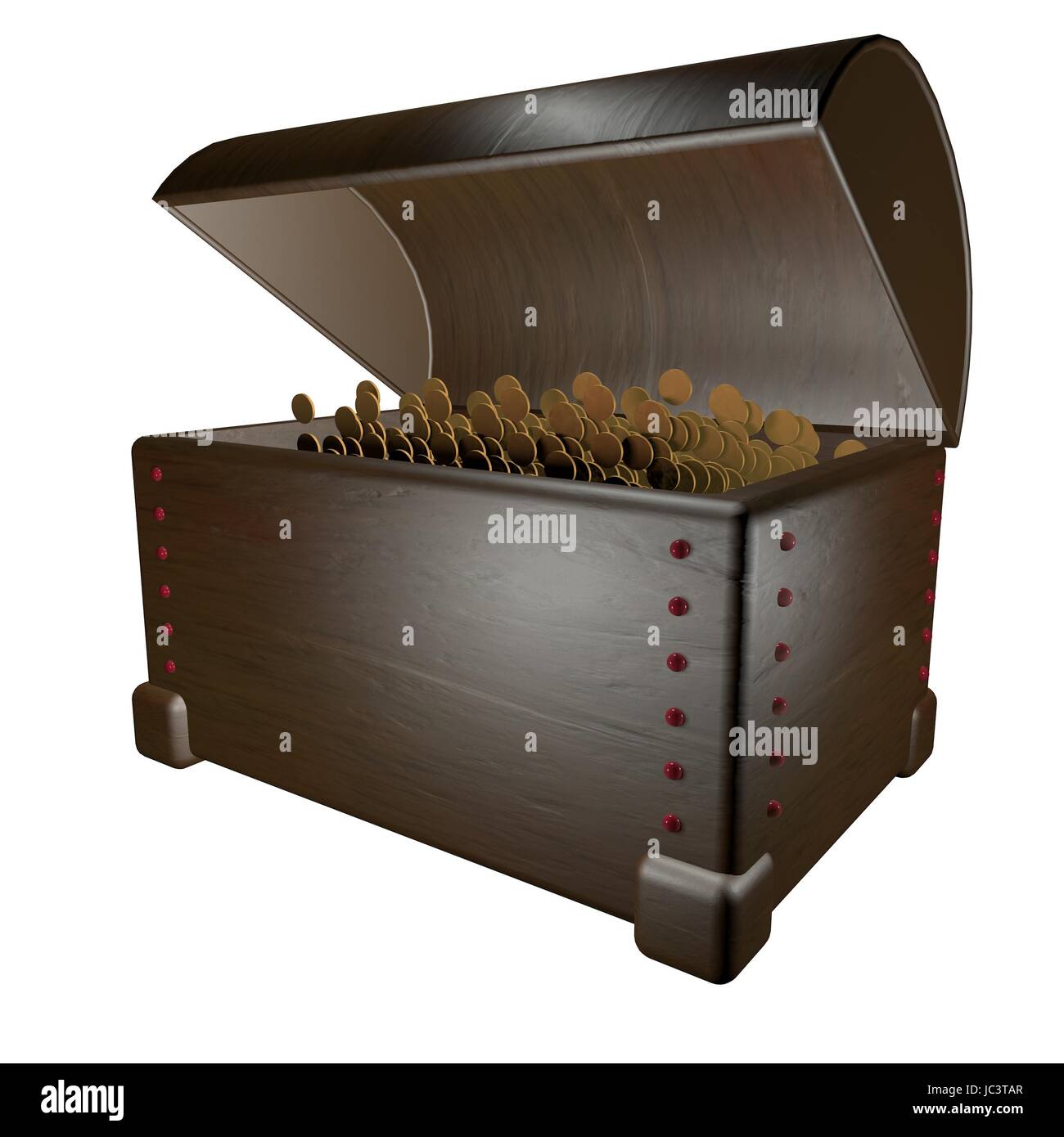 Trunk full of boucing golden money, 3d render Stock Photo - Alamy
