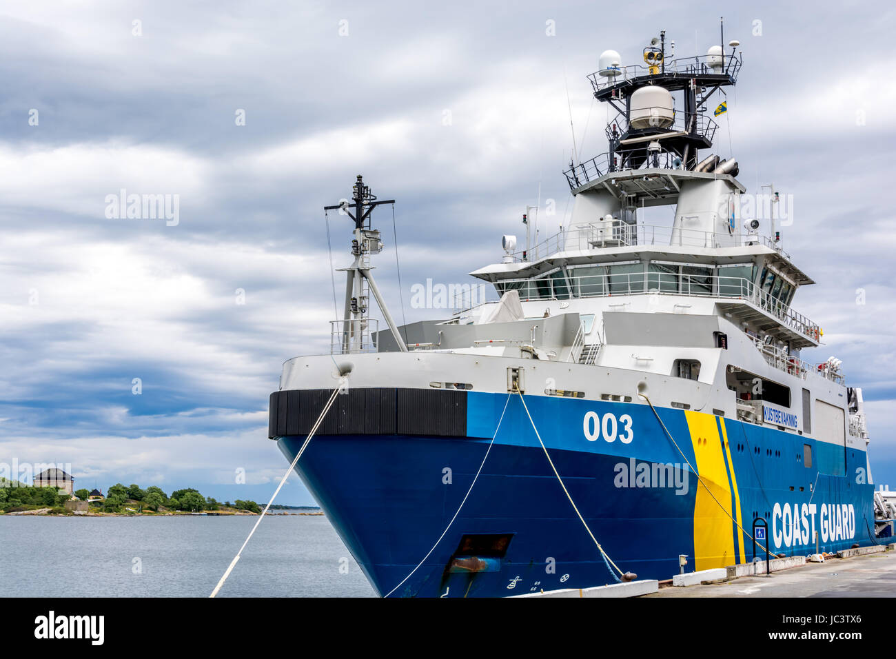 Danish cost guard ship in Karskrona sea port Stock Photo - Alamy