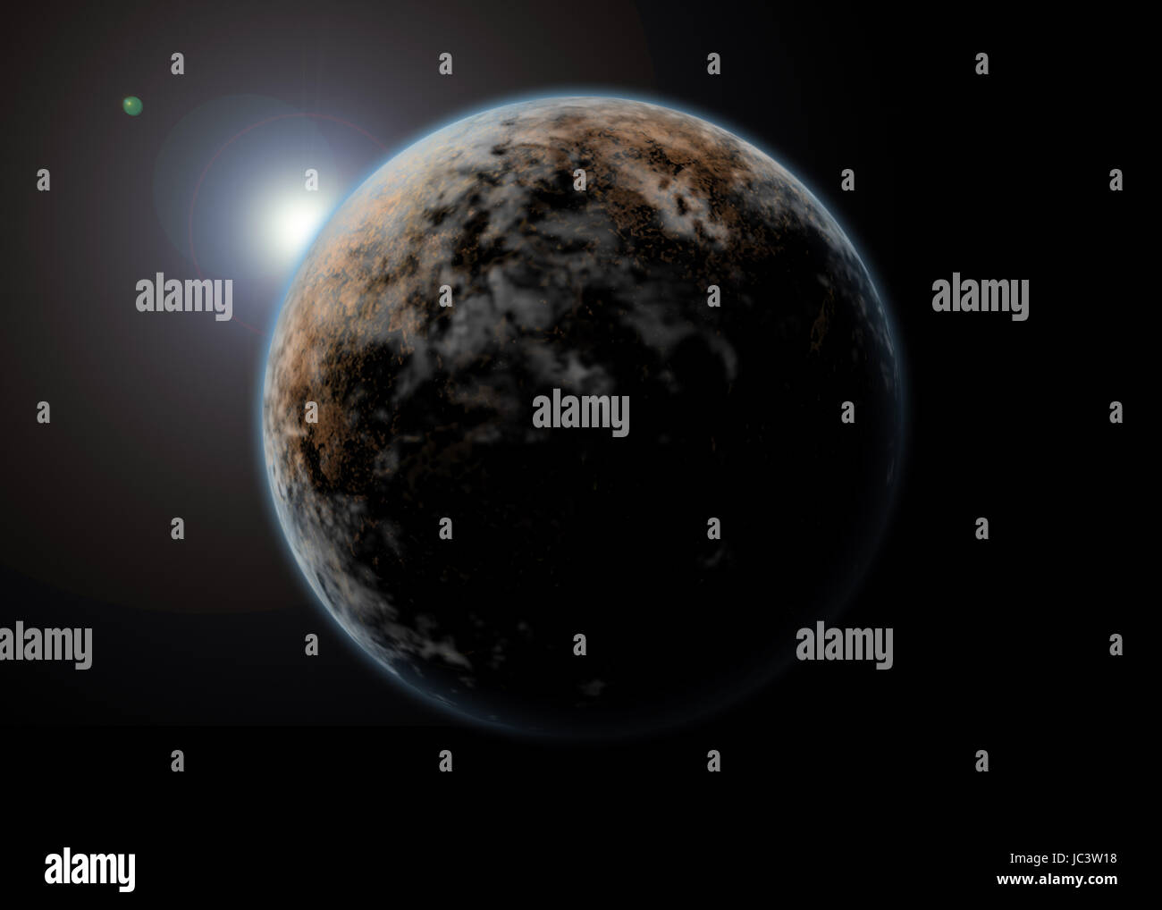 Planet landscape in space Stock Photo - Alamy