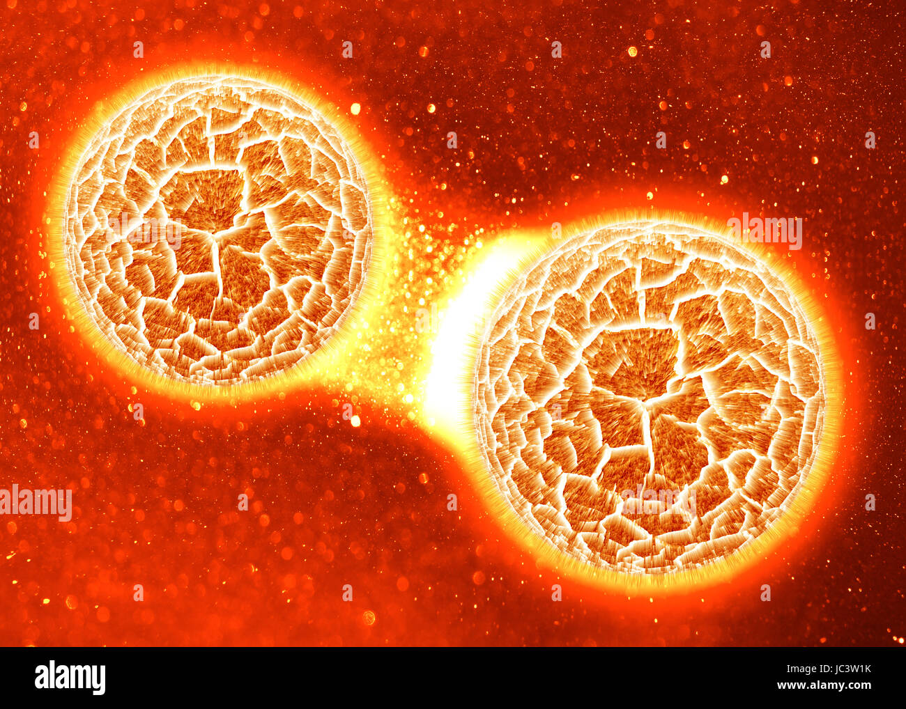 Simulated Planet explosion, Exploding fire planet Stock Photo - Alamy