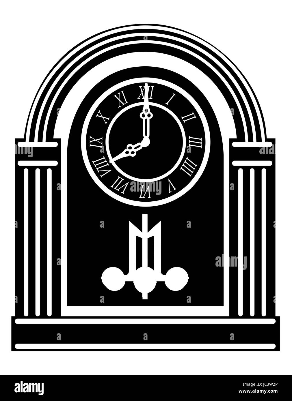 Old Clock Outline