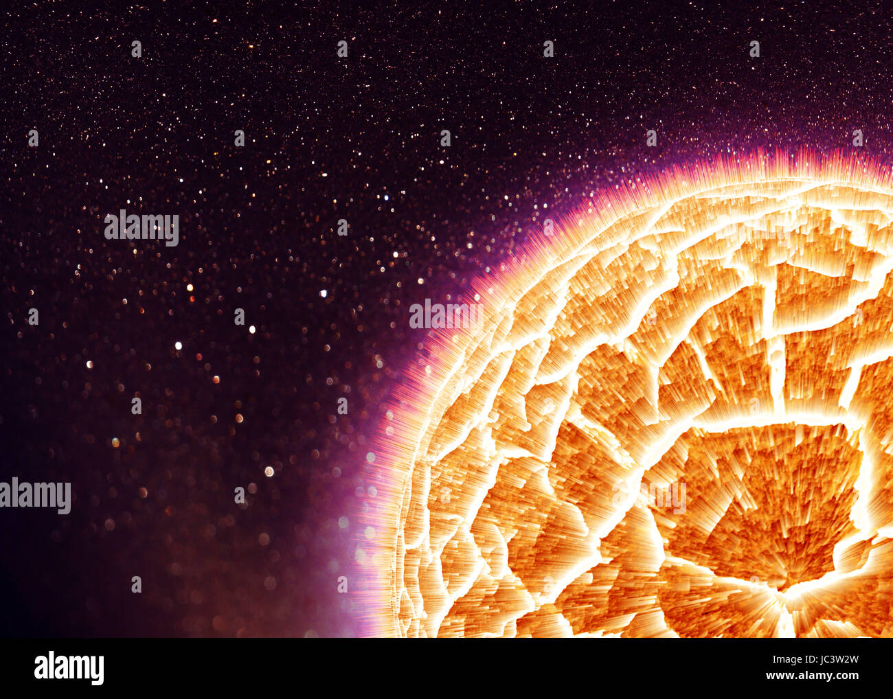 Simulated Planet explosion, Exploding fire planet Stock Photo - Alamy