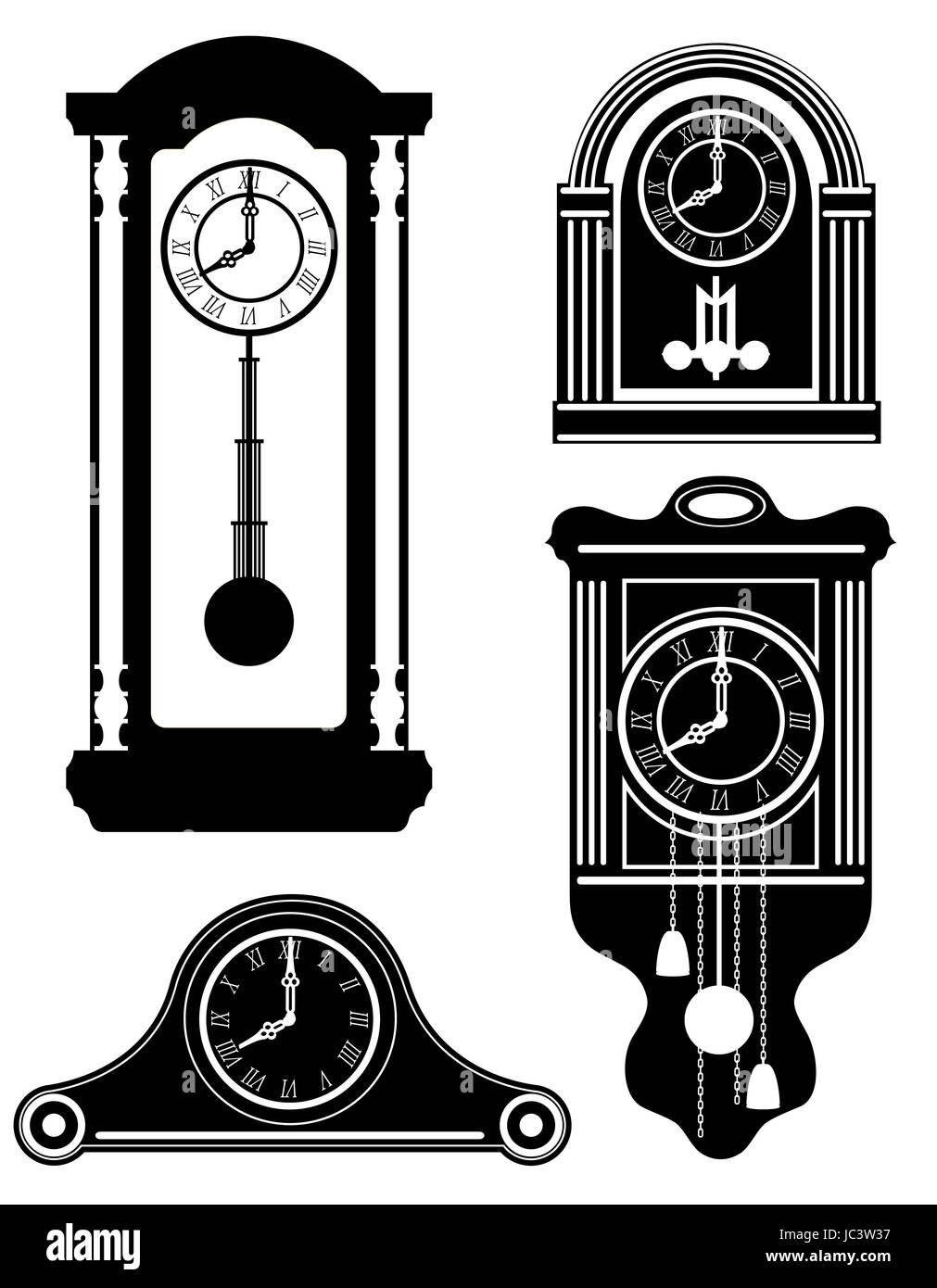 Old Clock Outline