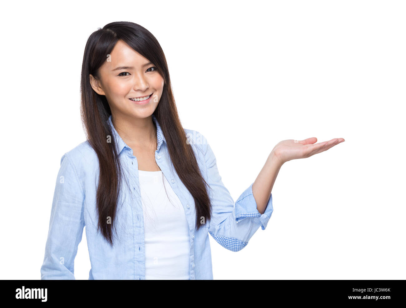 Asian young woman present Stock Photo - Alamy