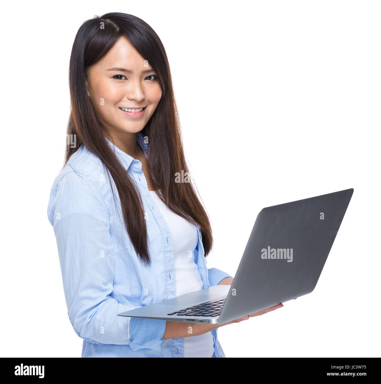 Woman use laptop computer Stock Photo - Alamy