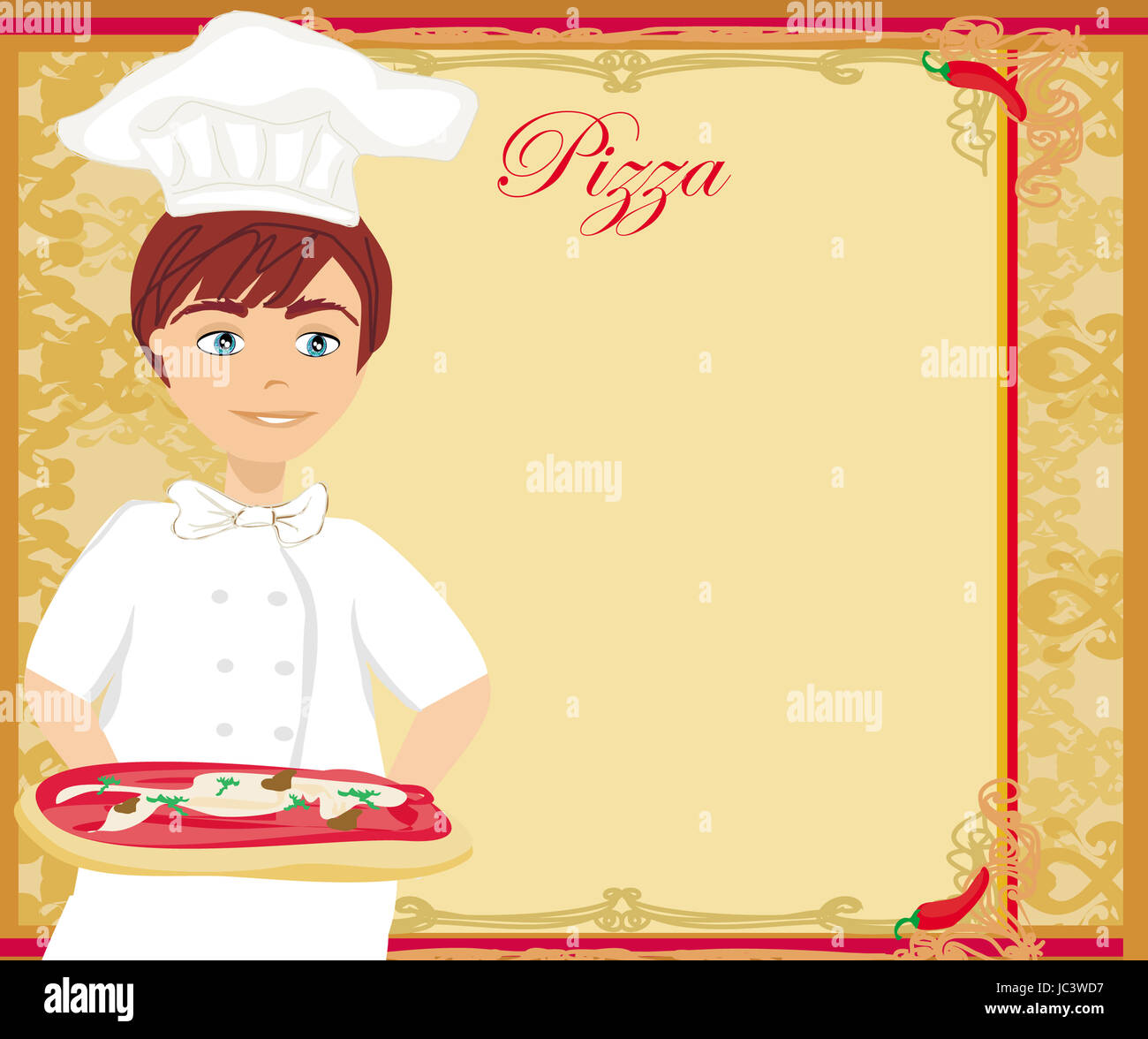 Chef pizza abstract card space menu hi-res stock photography and images ...