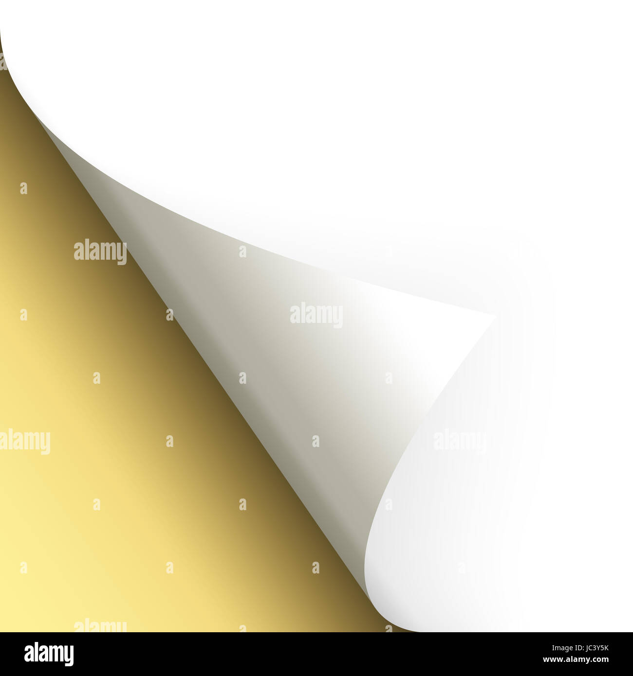paper / page change suddenly lower left gold Stock Photo - Alamy