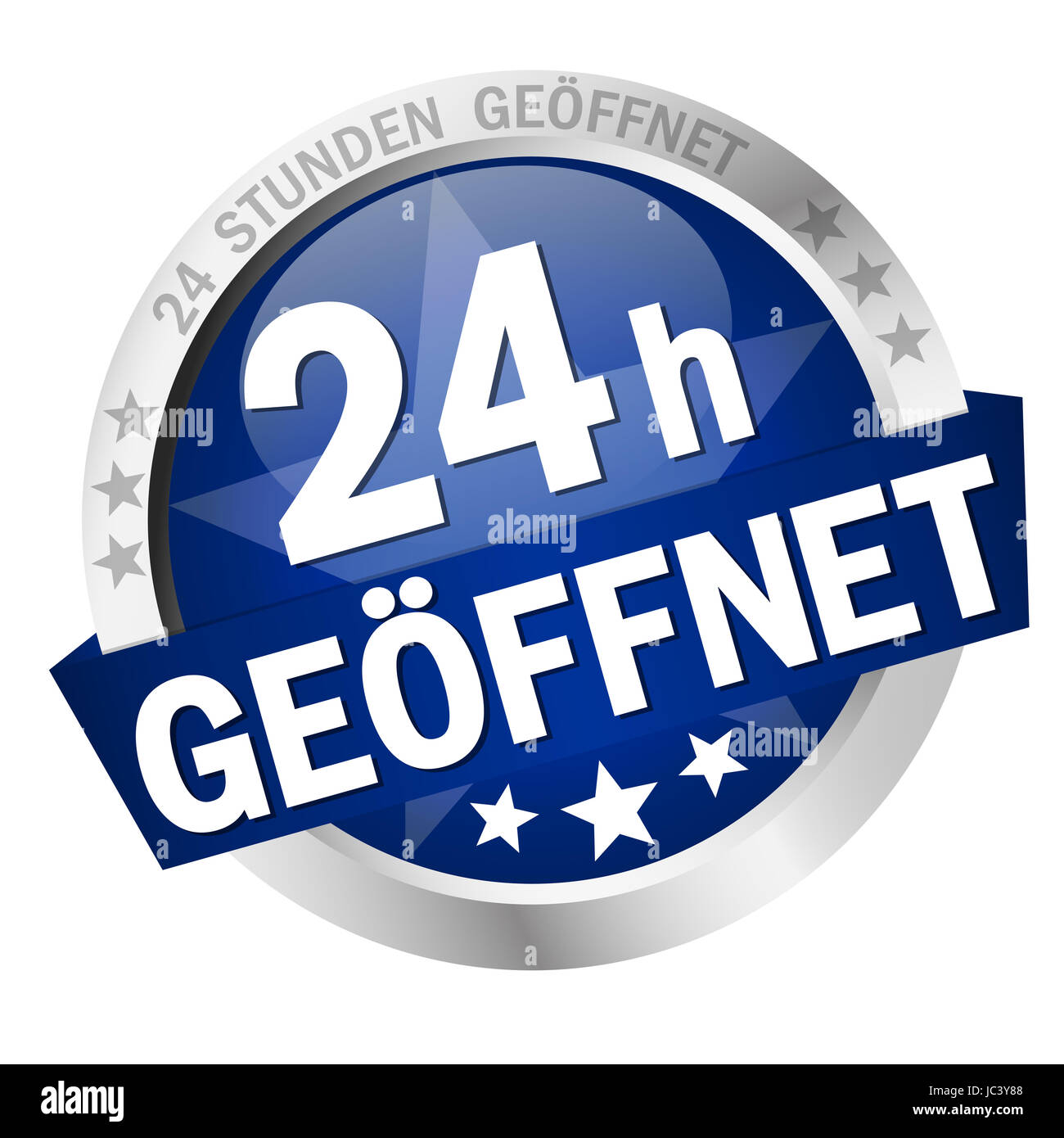 vector of button - 24 h geöffnet Stock Photo - Alamy