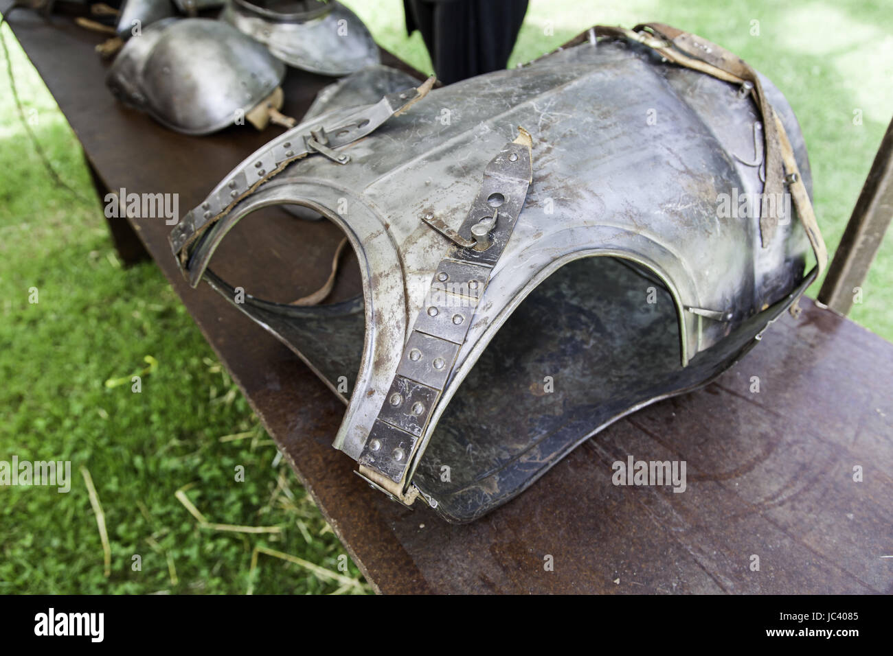 Medieval armor, detail of an ancient armor of war and protection ...