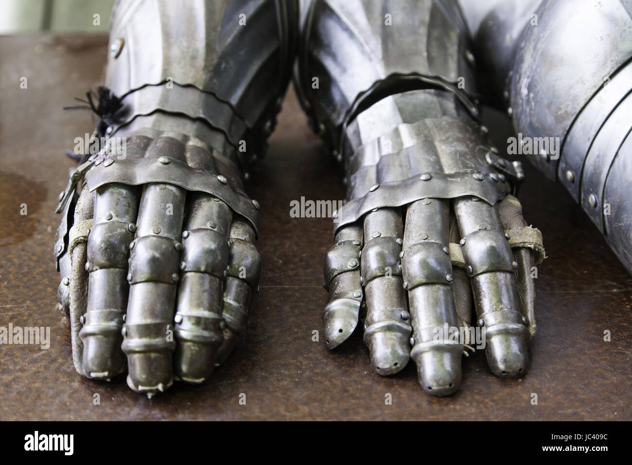 Medieval armor, detail of an ancient armor of war and protection ...