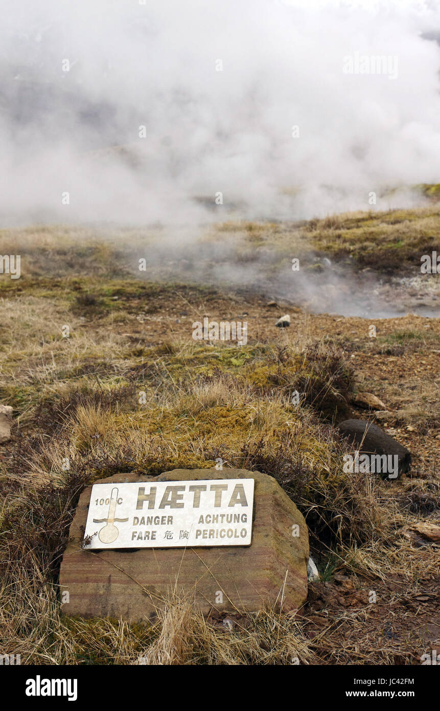 Iceland hot spring sign hi-res stock photography and images - Alamy