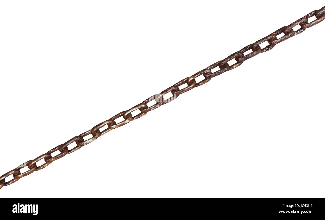 wet old rusty metal chain isolated on white background Stock Photo - Alamy