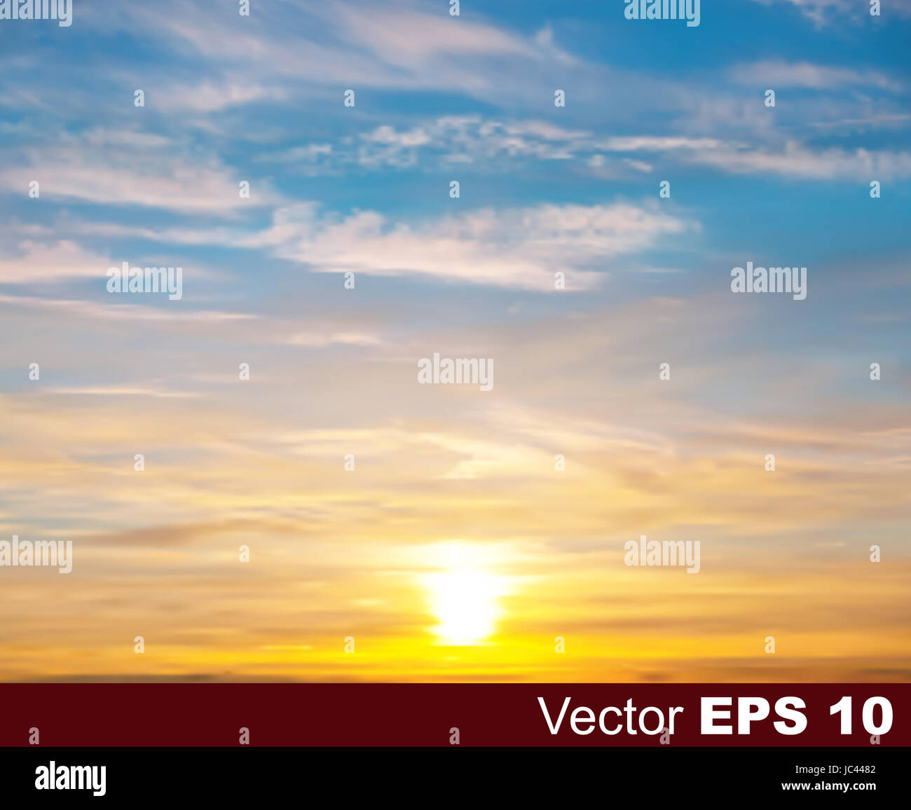 abstract nature vector background with golden sunset and white clouds ...