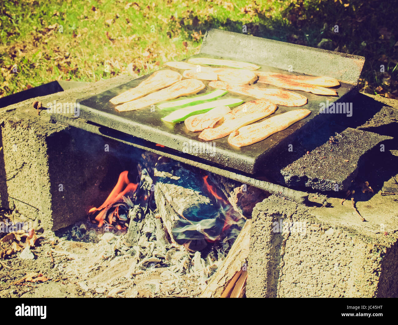 Vintage retro looking Barbecue BBQ picture Stock Photo - Alamy