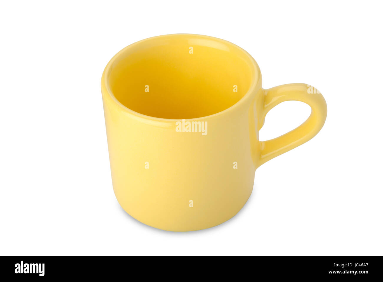 yellow cup isolated on white background with path Stock Photo - Alamy