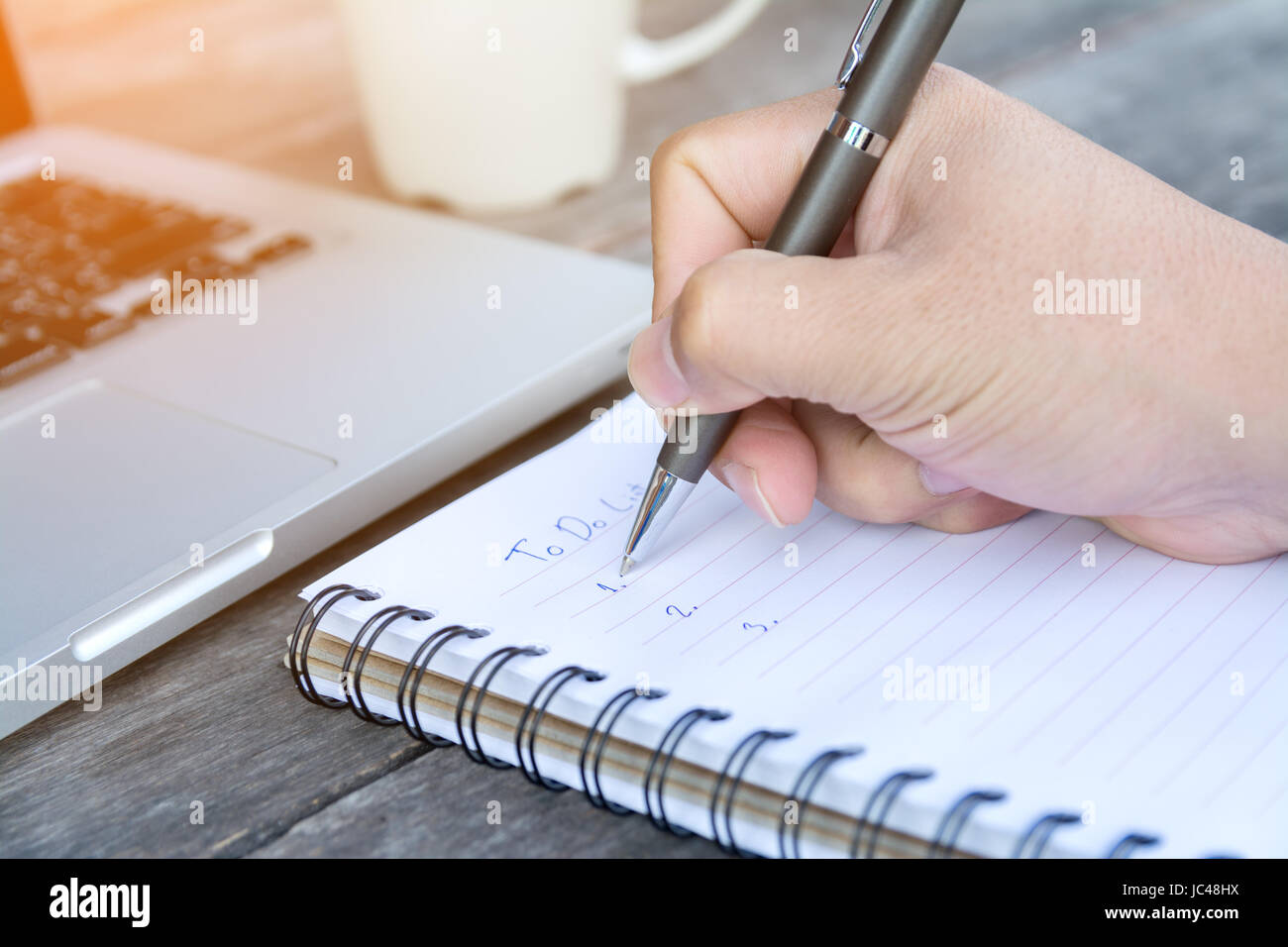 hand write to do list on notebook Stock Photo - Alamy