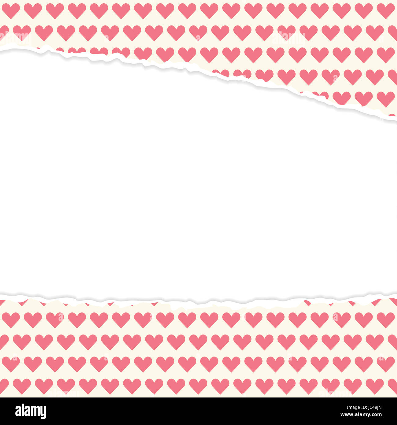 vector of ripped open paper hearts background Stock Photo - Alamy