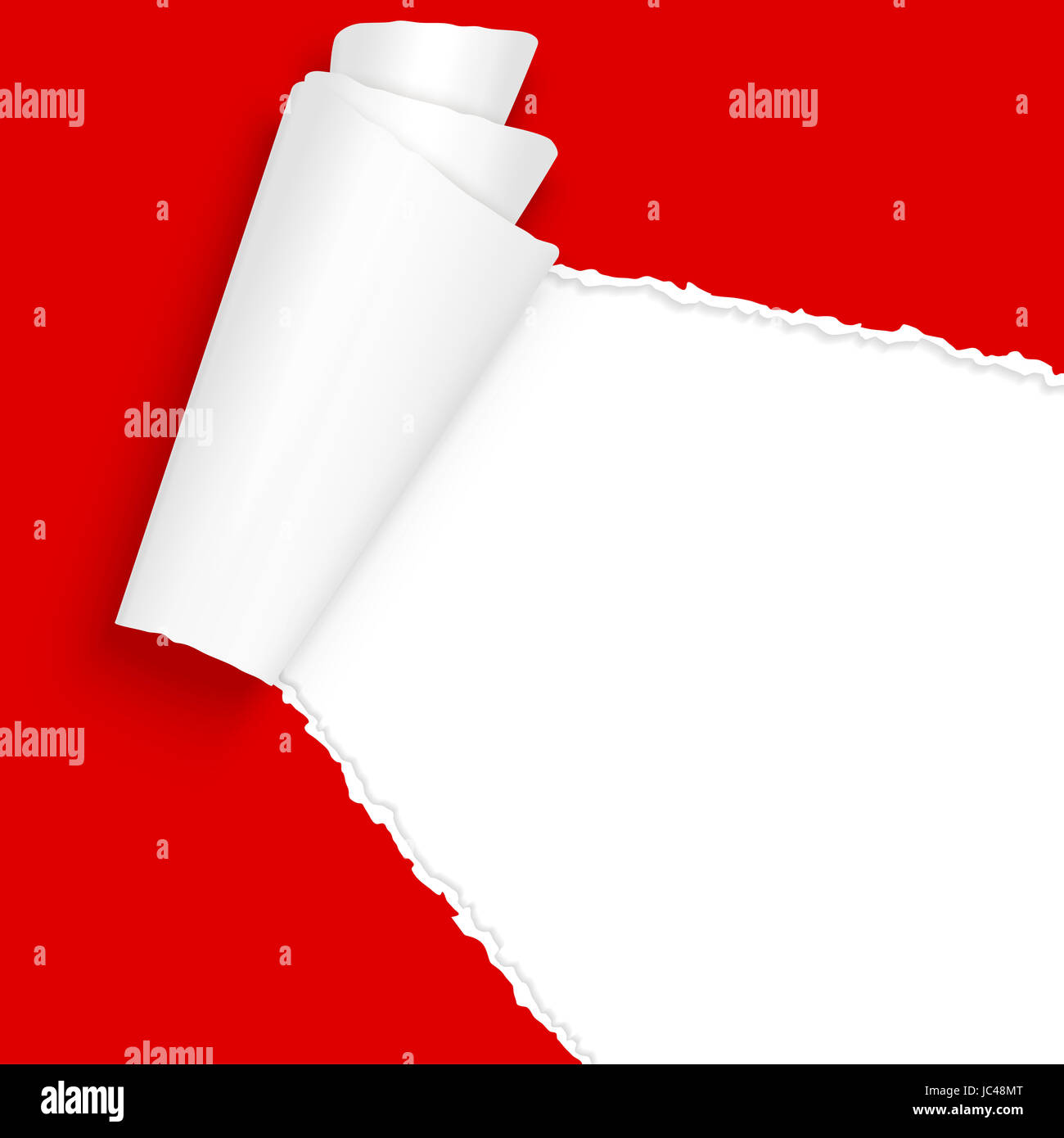 vector of ripped open paper colored red Stock Photo - Alamy