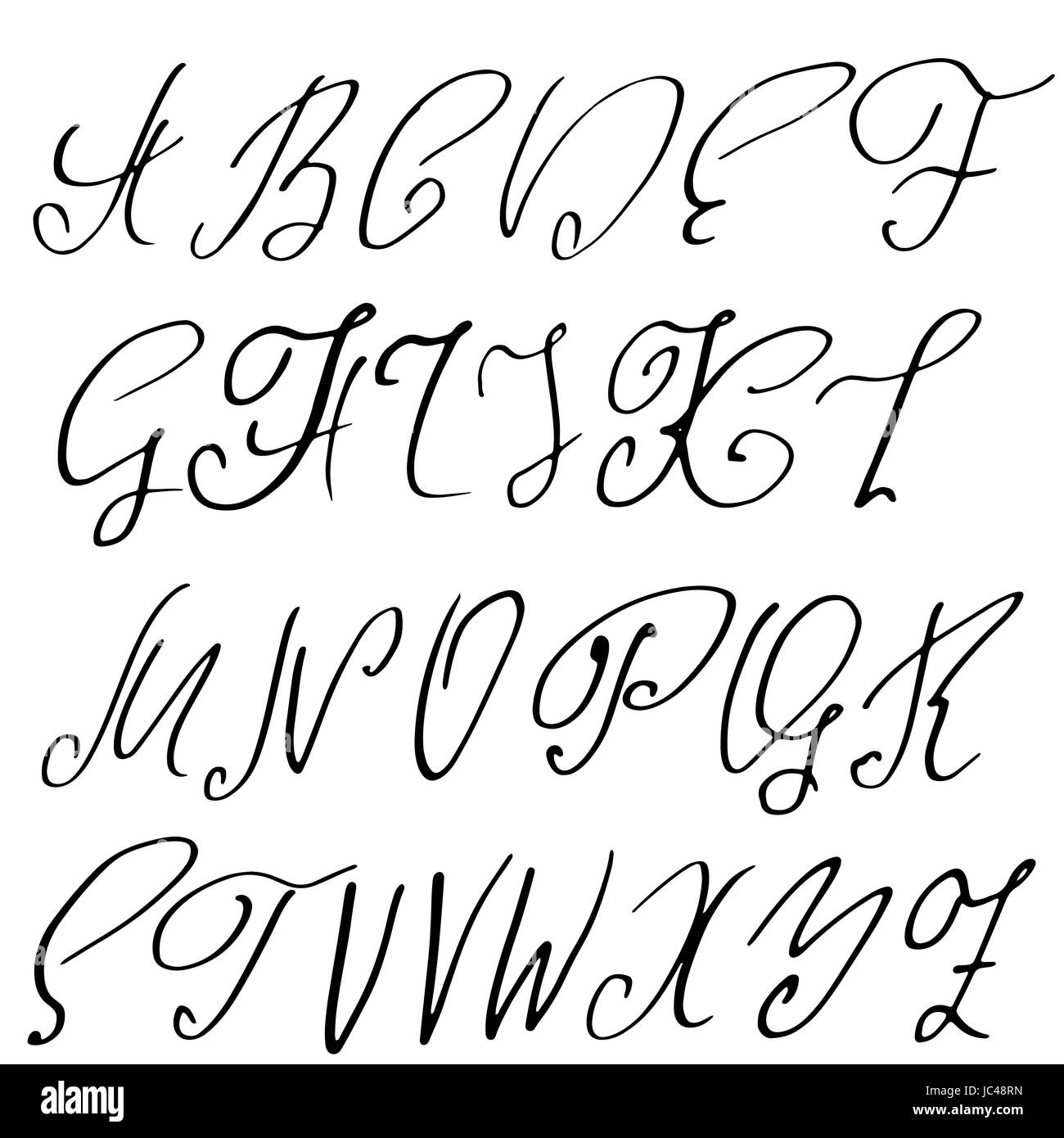 Hand drawn elegant calligraphy font. Modern brush lettering. Grunge ...