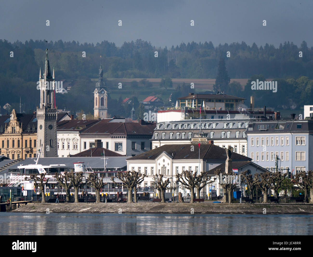 Lakeside view on historic city of Constance, Baden-Württemberg, Germany ...