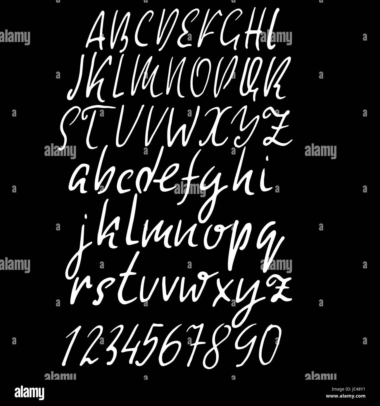 Hand drawn elegant calligraphy font. Modern brush lettering. Grunge ...