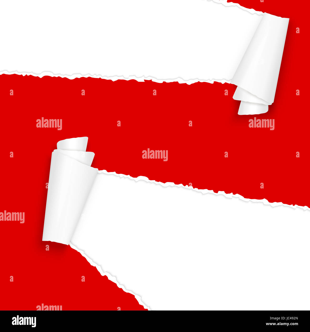 vector of ripped open paper colored red Stock Photo - Alamy
