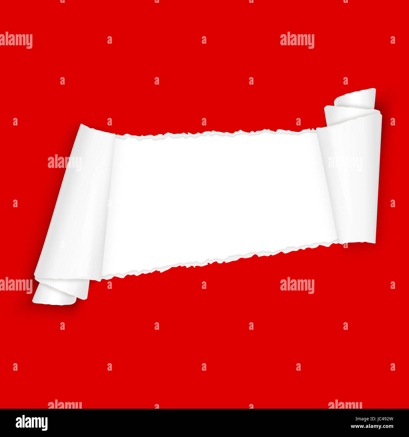 vector of ripped open paper colored red Stock Photo - Alamy