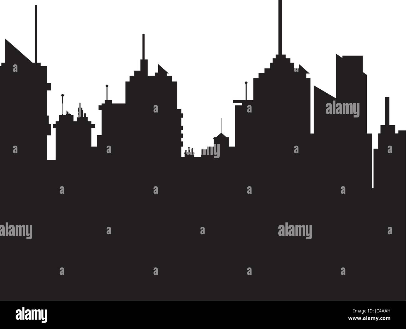 silhouette city buildings skyline downtown Stock Vector Image & Art - Alamy