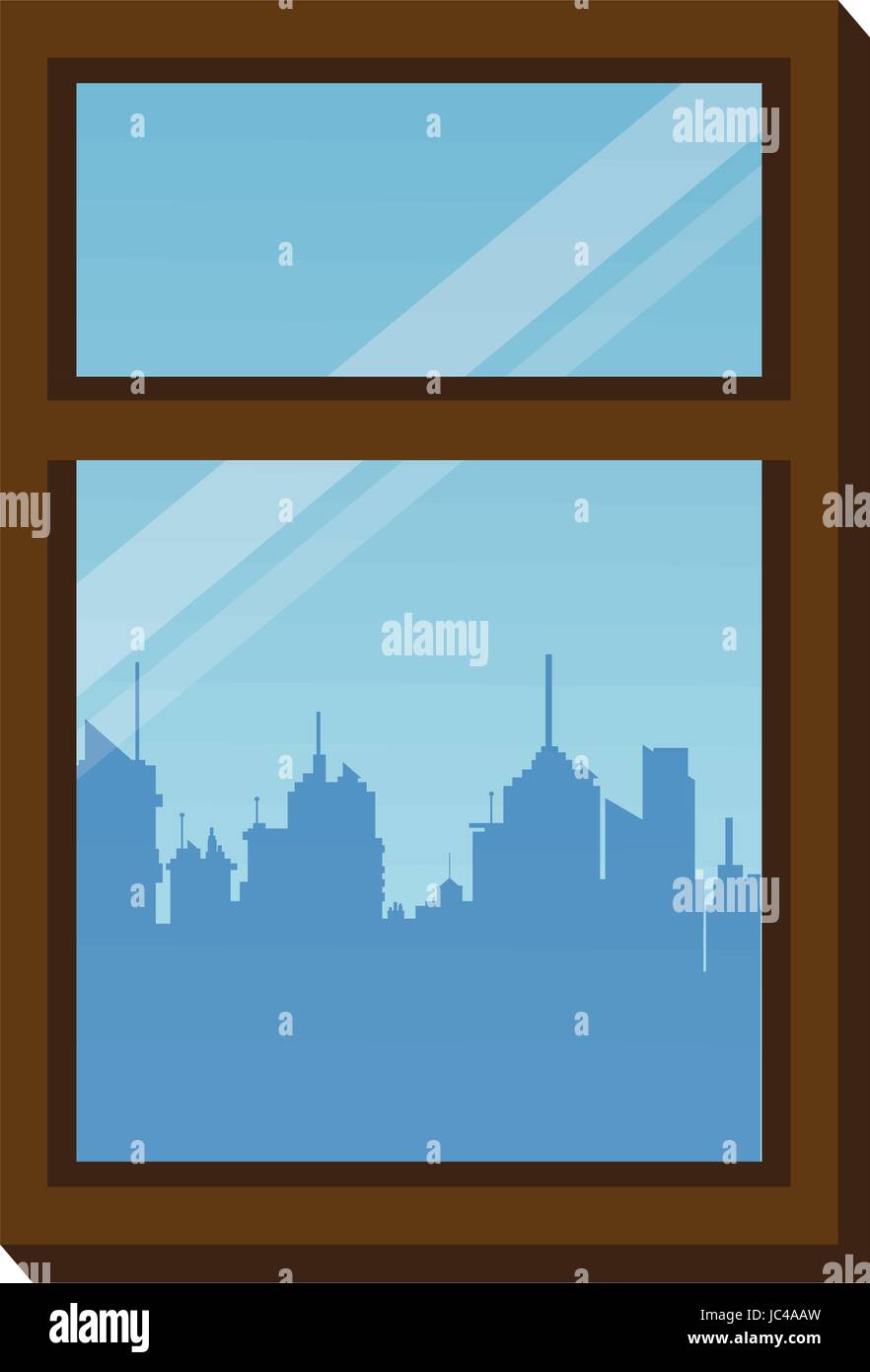 Old blue wooden window frame Stock Vector Images - Alamy