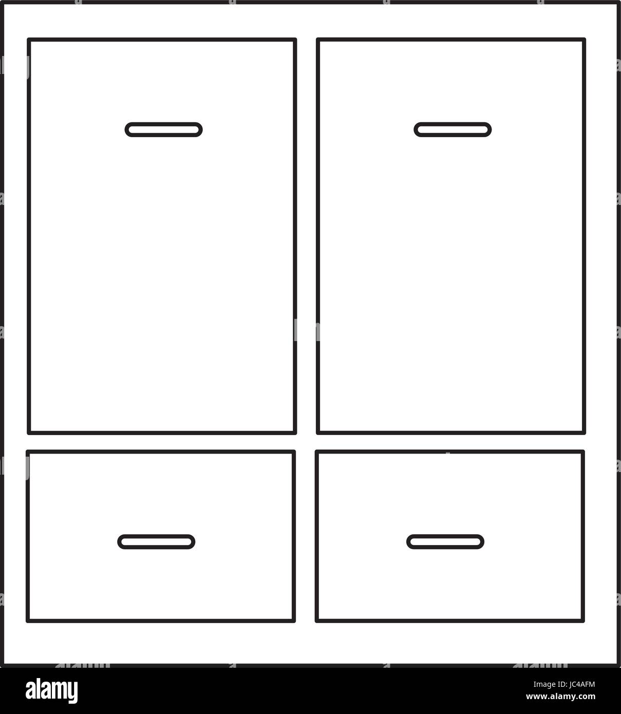 Cabinet drawers symbol office hi-res stock photography and images - Alamy