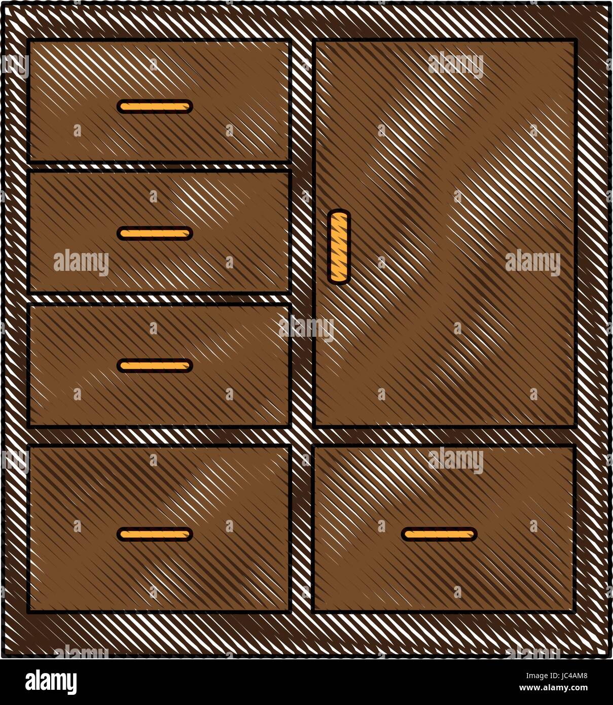 cabinet drawers symbol office furniture Stock Vector Image & Art - Alamy