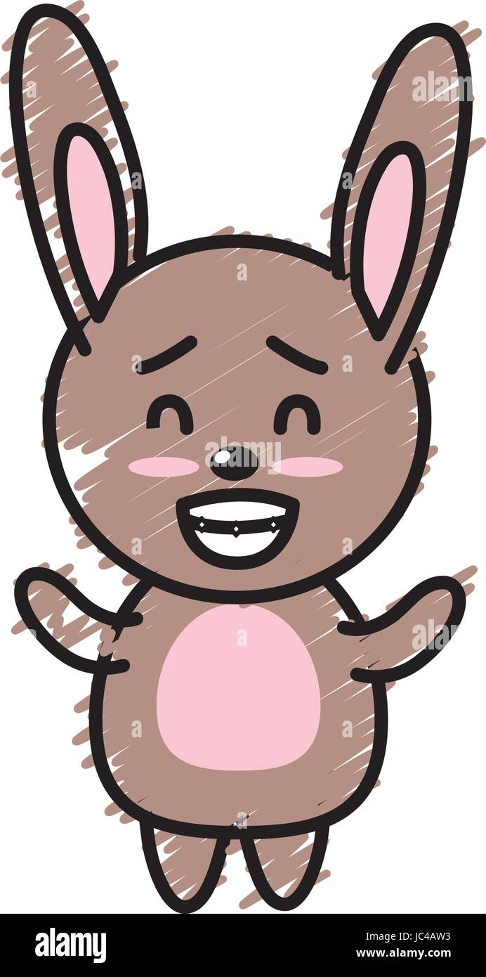 cute rabbit wild animal with face expression Stock Vector Image & Art ...