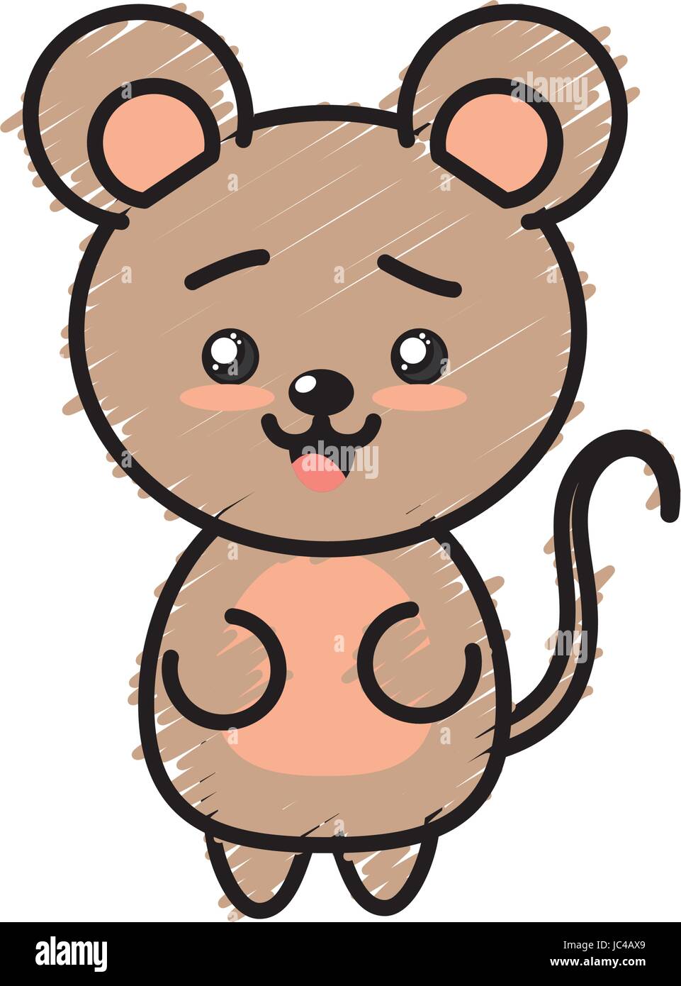 cute mouse wild animal with face expression Stock Vector Image & Art ...