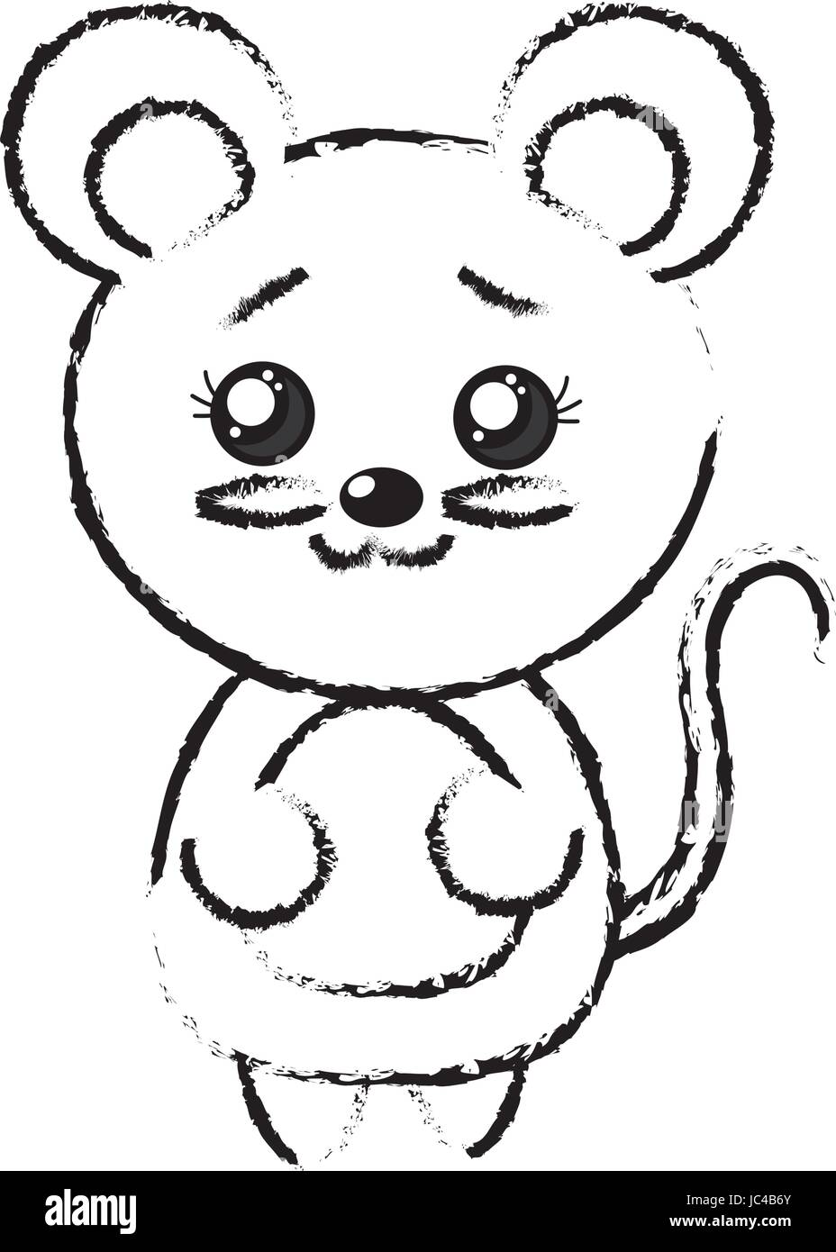 figure cute mouse wild animal with face expression Stock Vector Image ...