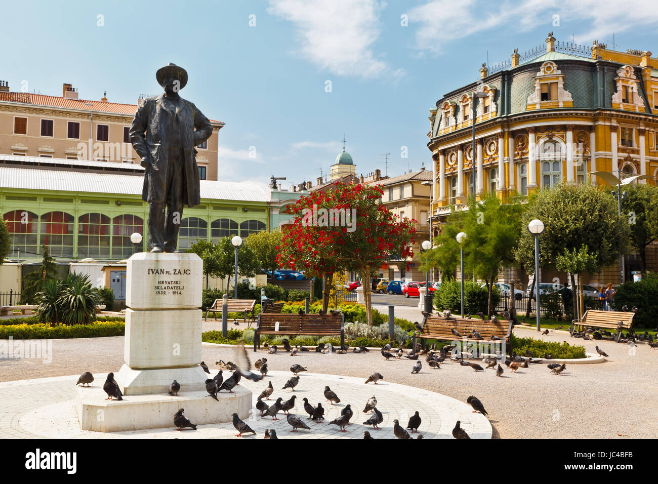 Kasalisni Park and Ivan Zajc Monument in Rijeka, Croatia Stock Photo ...