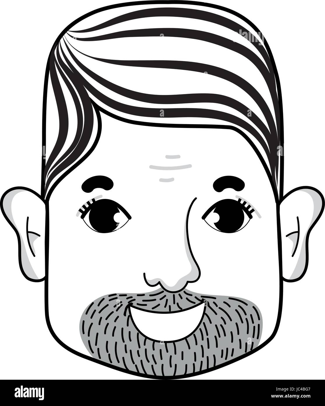 line man face with hairstyle and beard Stock Vector Image & Art - Alamy