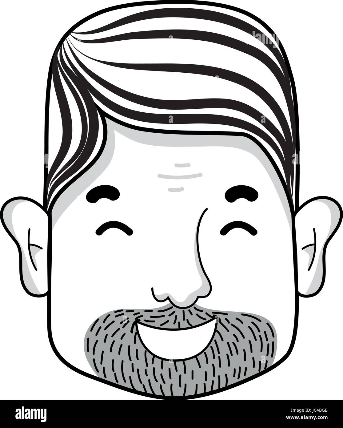 line man face with hairstyle and beard Stock Vector Image & Art - Alamy