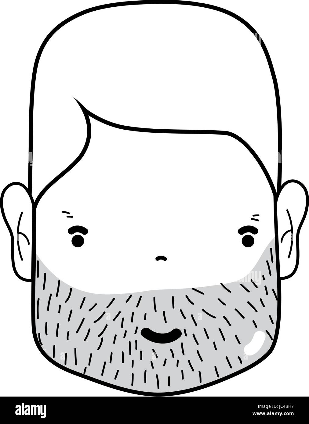 line man face with hairstyle and beard Stock Vector Image & Art - Alamy
