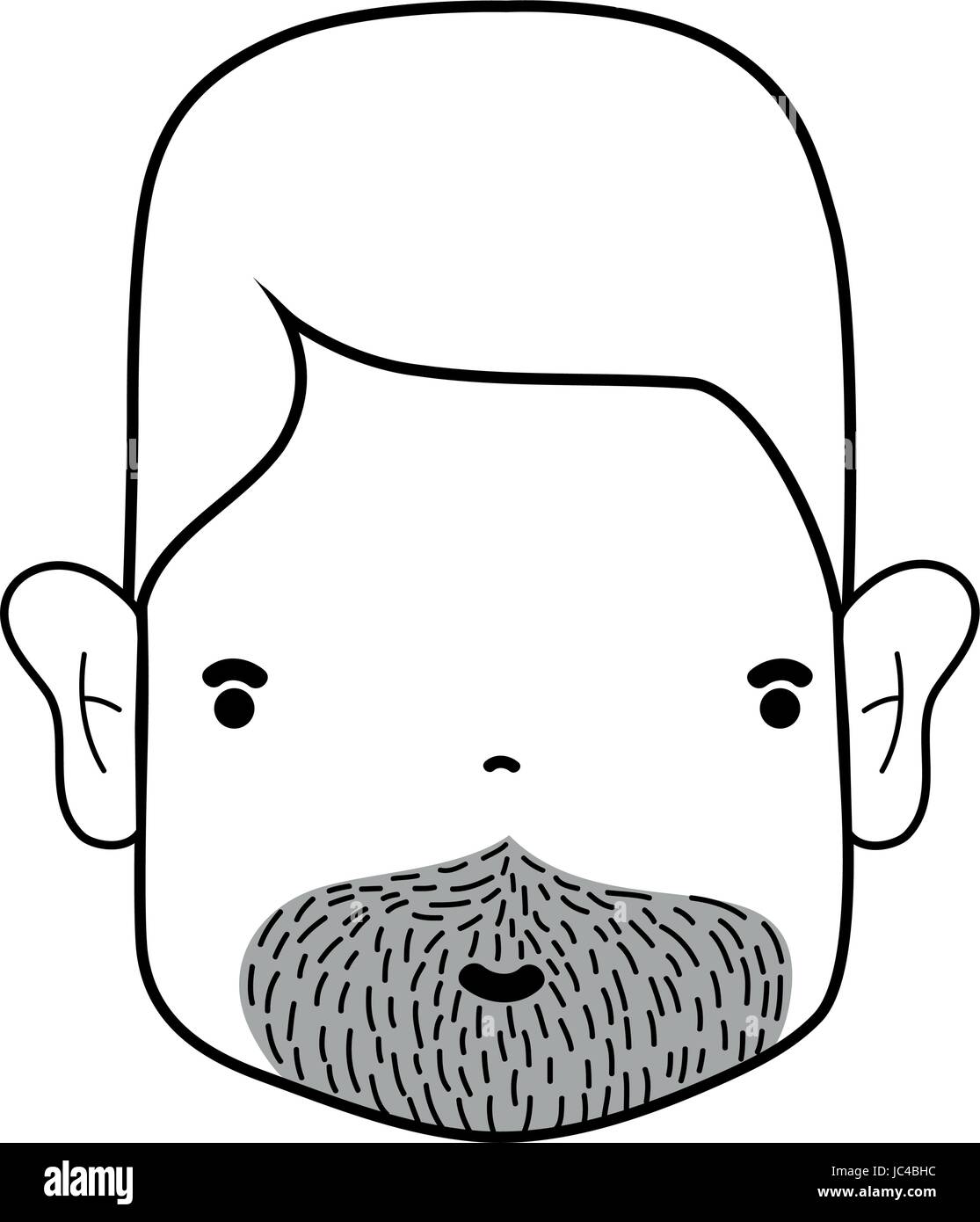 line man face with hairstyle and beard Stock Vector Image & Art - Alamy