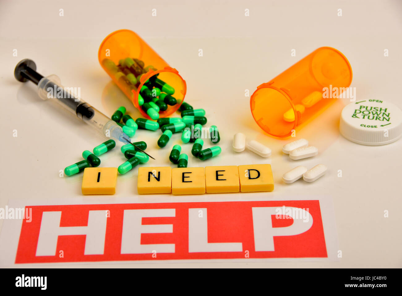 Signs of drug addiction and need for help Stock Photo - Alamy
