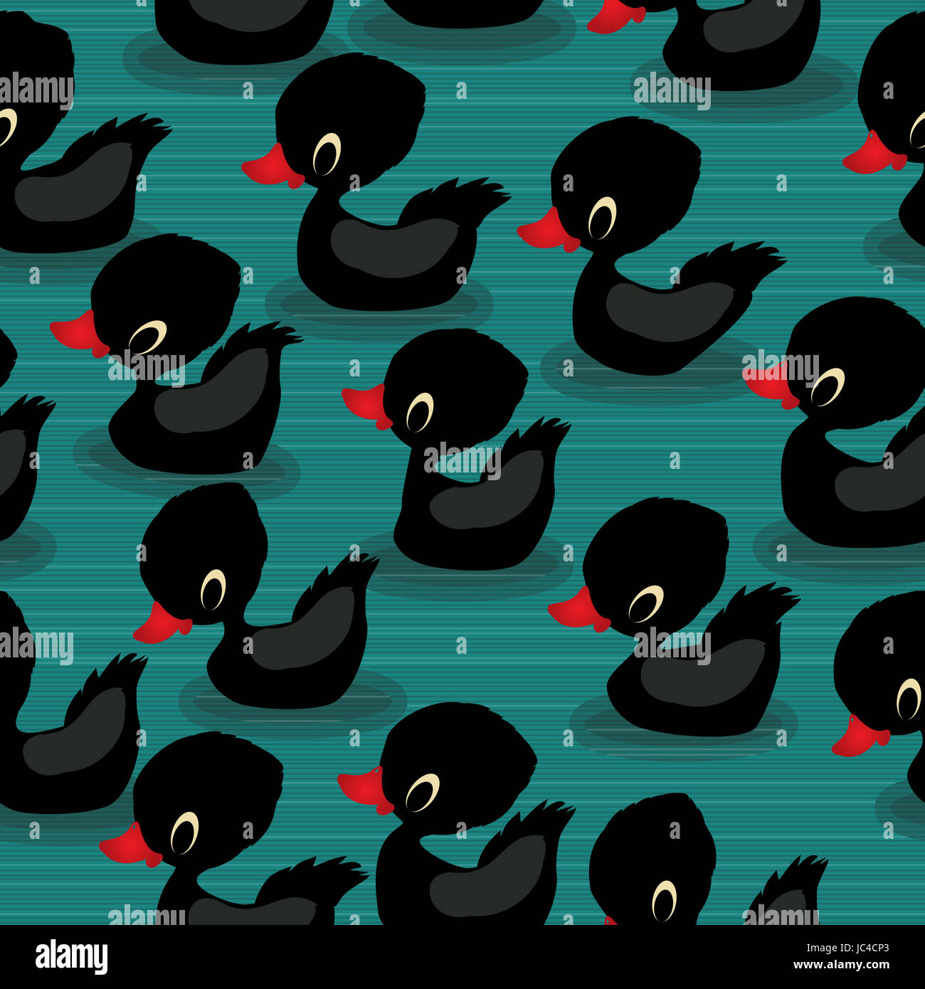 Baby black ducks seamless pattern design Stock Photo - Alamy