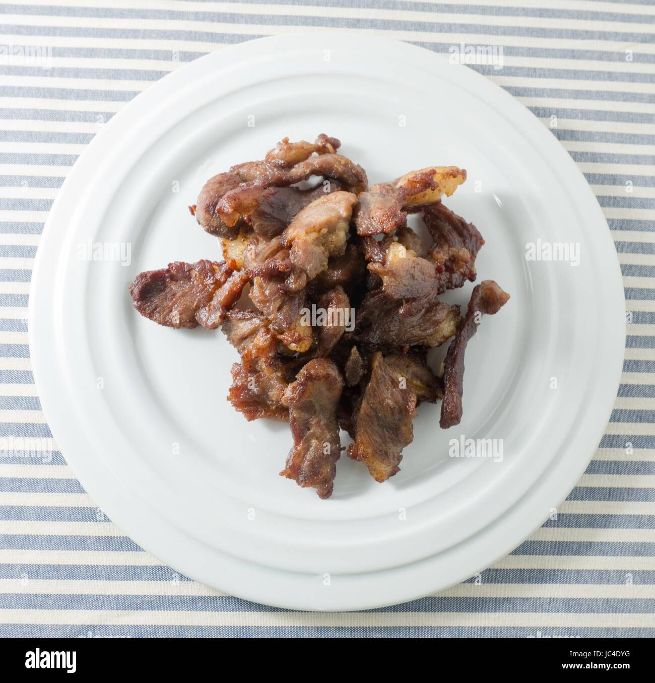 Thai Cuisine, Top View of Delicious Thai Beef Jerky or Deep Fried ...