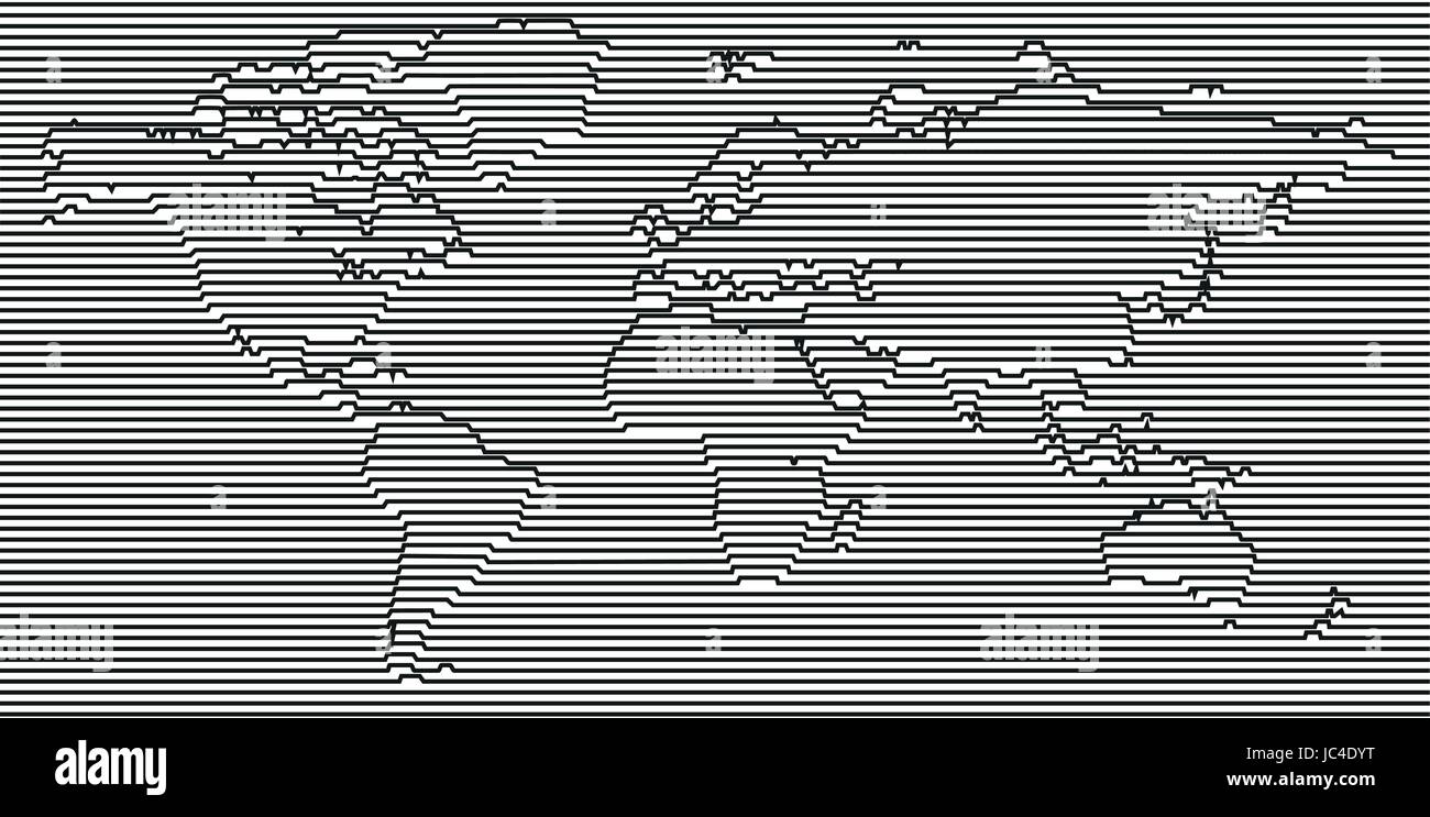 Vector Blank Grey, linear similar World map isolated on white ...