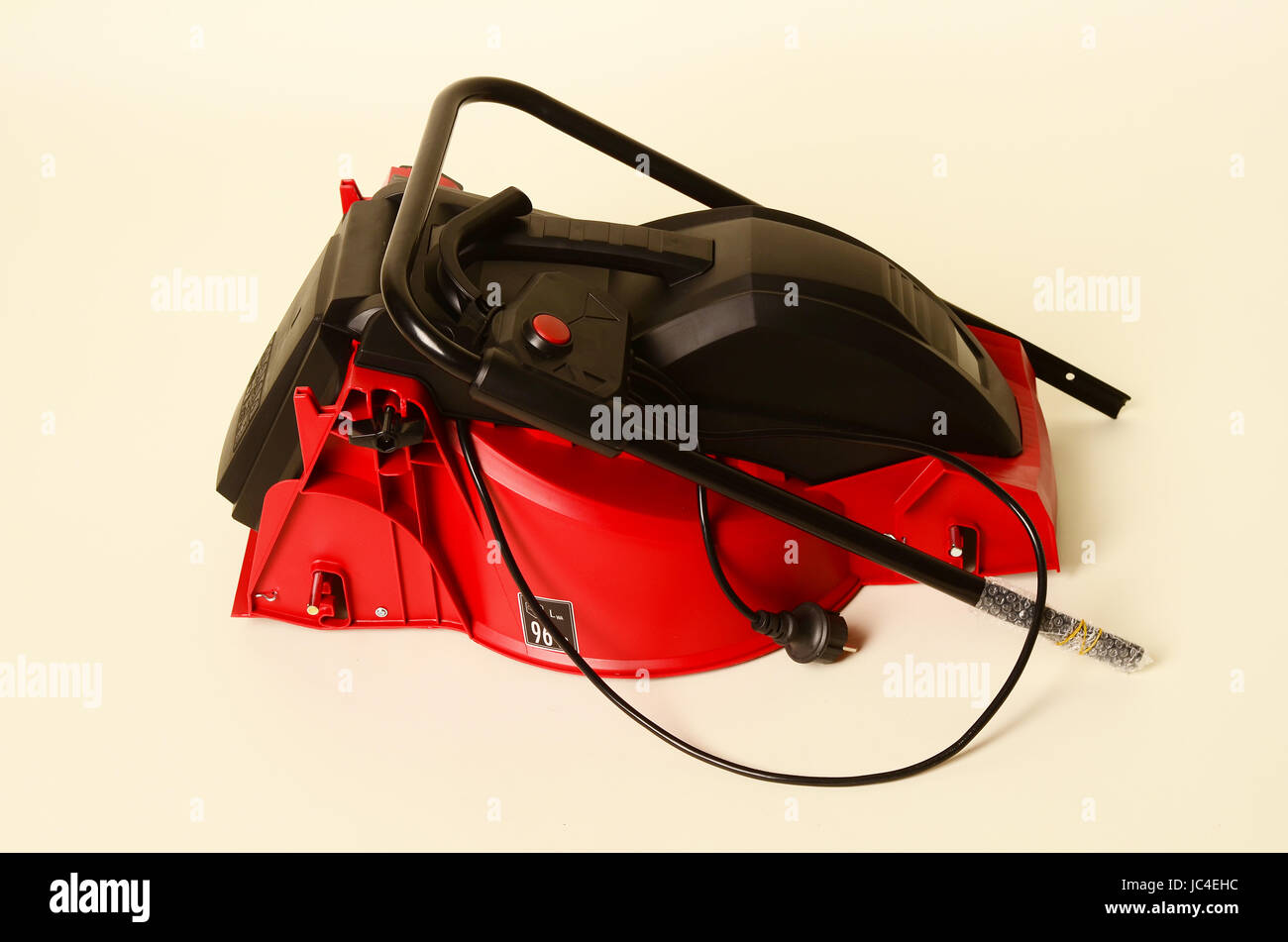 Lawnmower Isolated on White Background. Gas Lawn Mower. Red Grass ...