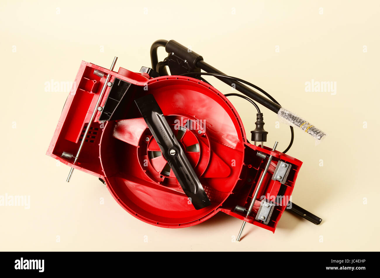 Lawnmower Isolated on White Background. Gas Lawn Mower. Red Grass ...