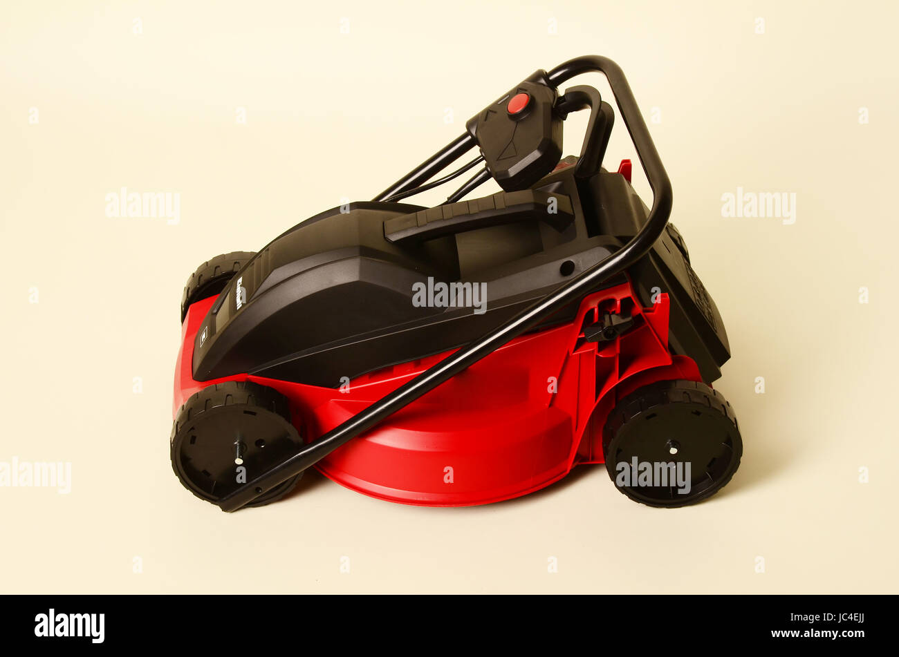 Lawnmower Isolated on White Background. Gas Lawn Mower. Red Grass ...